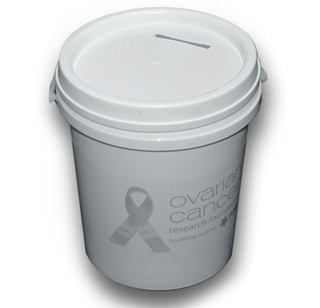 Donation Buckets » Printed » 1.2 White Litre Donation Bucket & Lid set